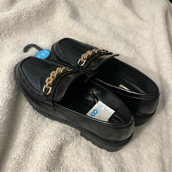 Primark | Shoes | Primark Black Gold Chain Loafers | Poshmark